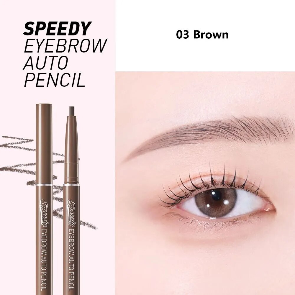 PERIPERA карандаш для бровей (03 Brown) Speedy Eyebrow Auto Pencil, корейская косметика