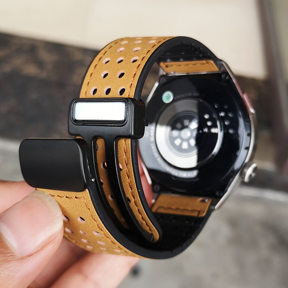 Ремень для часов 22 мм светло-коричневый, совместимый с Samsung Galaxy Watch 6, 5, 4 и Huawei Watch GT 4, 3 Pro