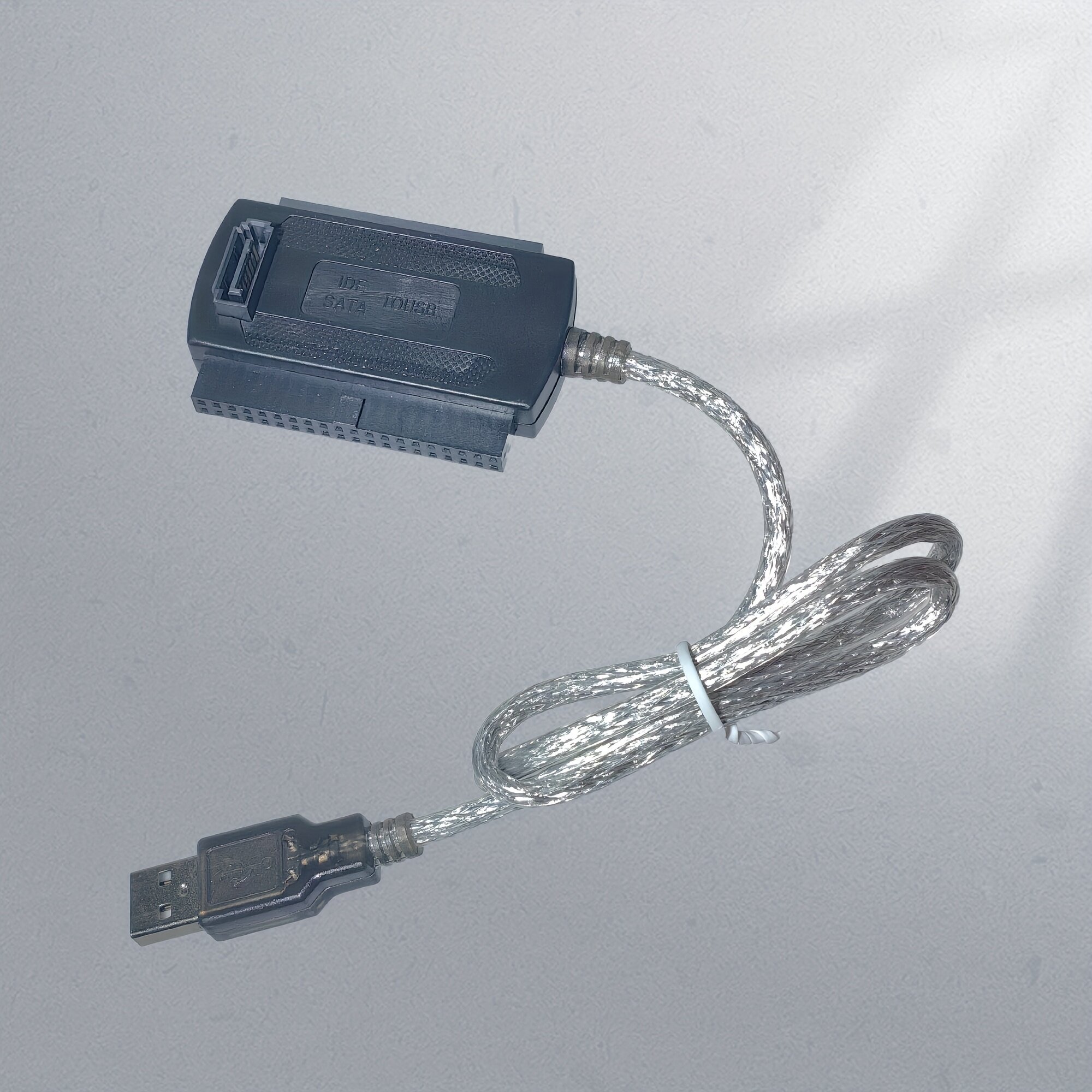 USB to IDE+SATA адаптер для 2.5/3.5/5.25 дюймовых жестких дисков и оптических приводов, цвет Transparent Line, модель 701-1