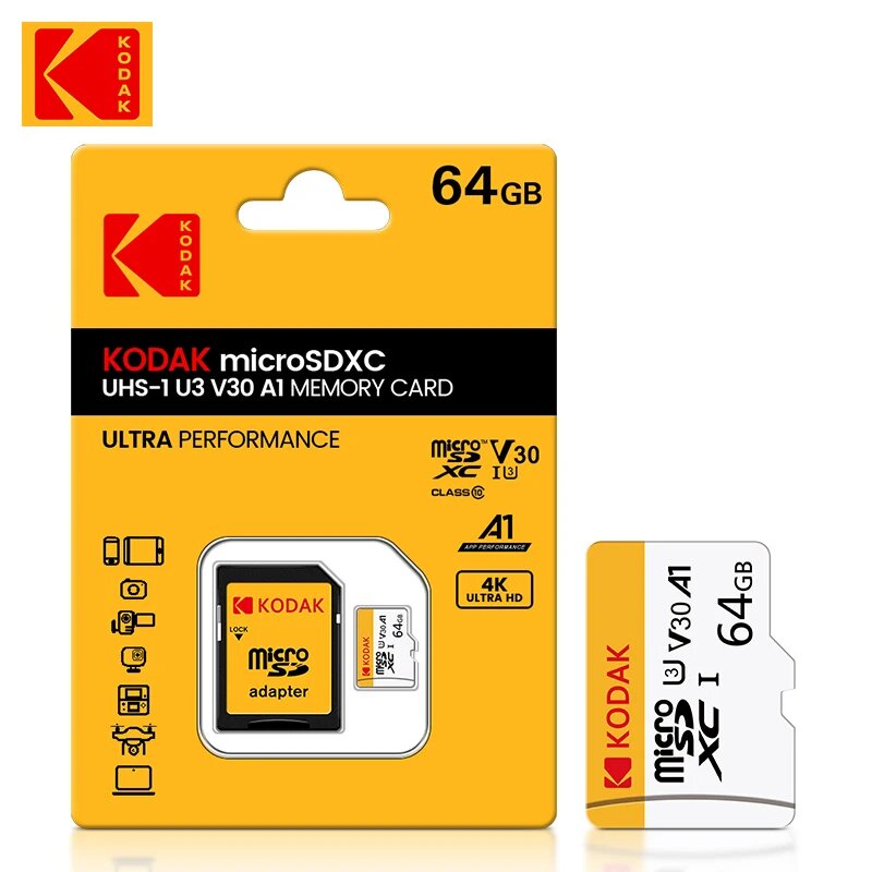 Карта памяти Kodak Micro SD 256 ГБ 64GB