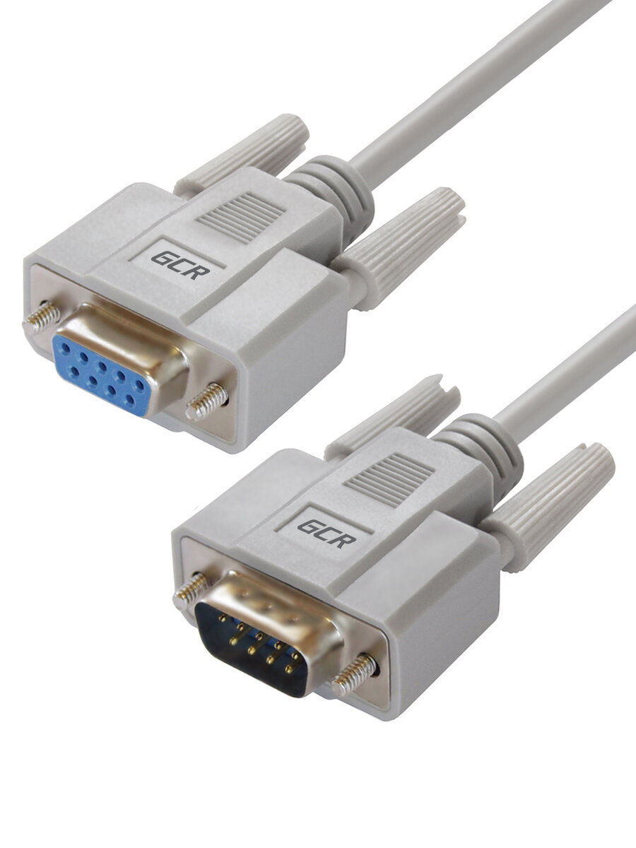 GCR Кабель для компьютерной периферии RS-232/RS-232, DB-9, 1.8 м, серый