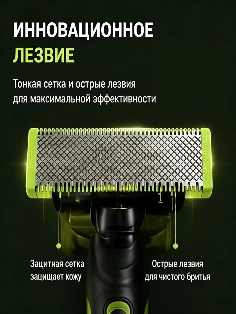 Лезвие для Oneblade, аксессуар для триммера, белый/светло-зеленый, 4 месяца срок службы — фото 1