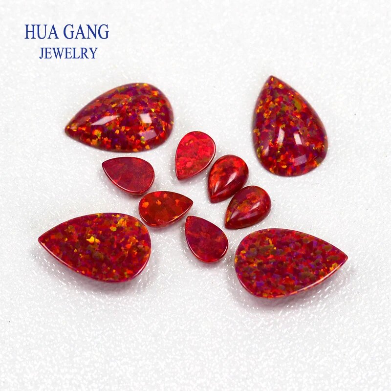 Лабораторный опал, кабошон, грушевидная форма, бусины Excellent Heart 4x6mm 10pcs, OP45