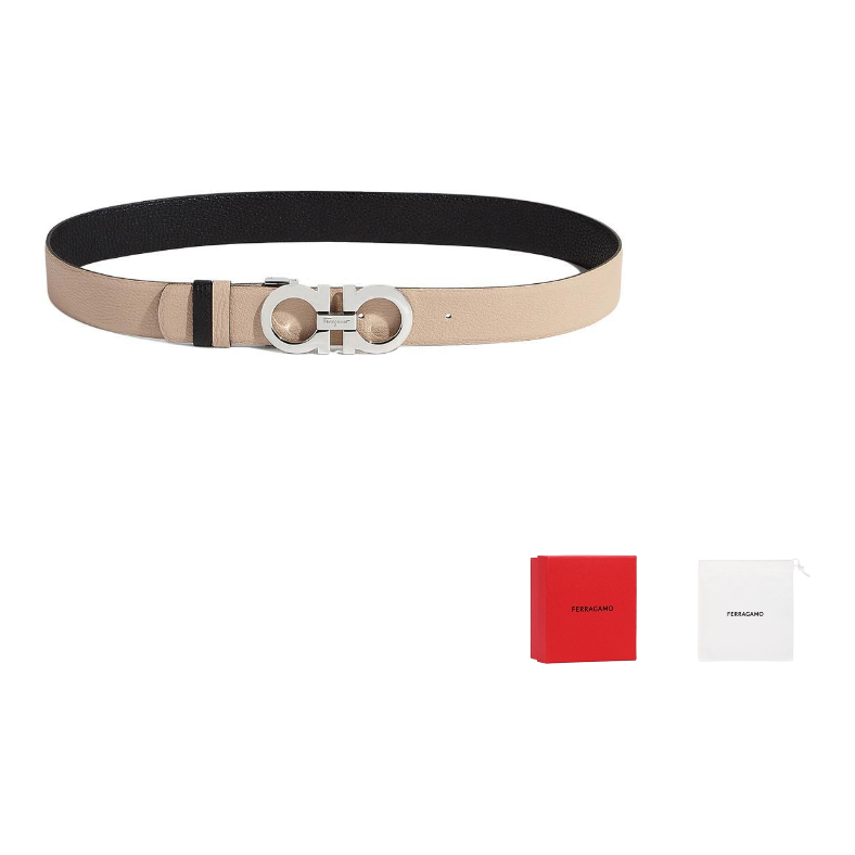Ferragamo Ремни из коровьей кожи женские абрикосового цвета ширина 3,5 см 90