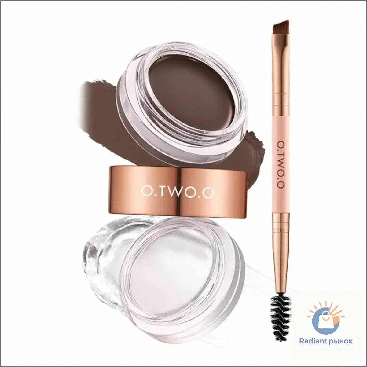 Помада для бровей O.TWO.O Eyebrow Pomade, гель-воск 2 в 1, водостойкая, стойкая кремовая текстура
