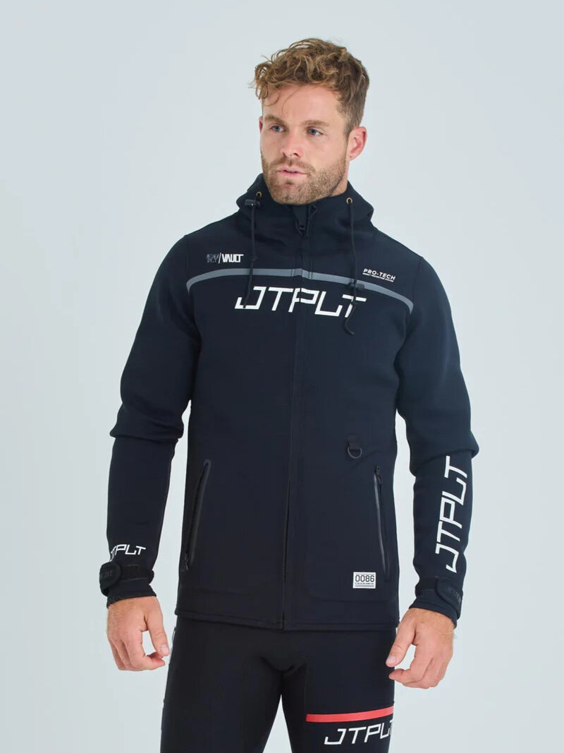Гидрокуртка мужская с капюшоном для водных видов спорта Jetpilot rx vault tour coat black/white, размер L