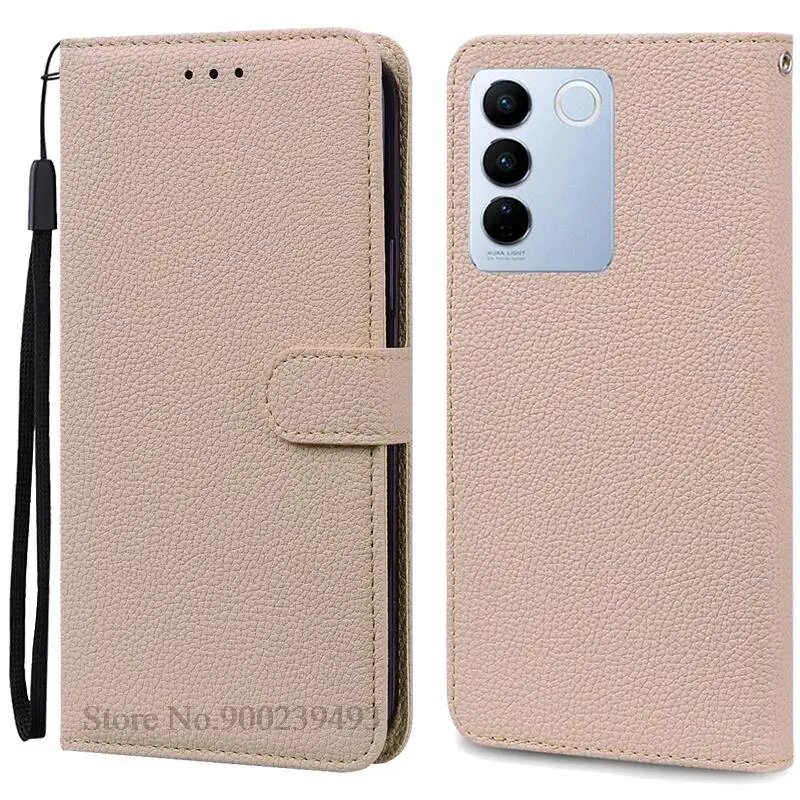 Бежевый чехол-книжка Vivo V27/V27 Pro/V27E