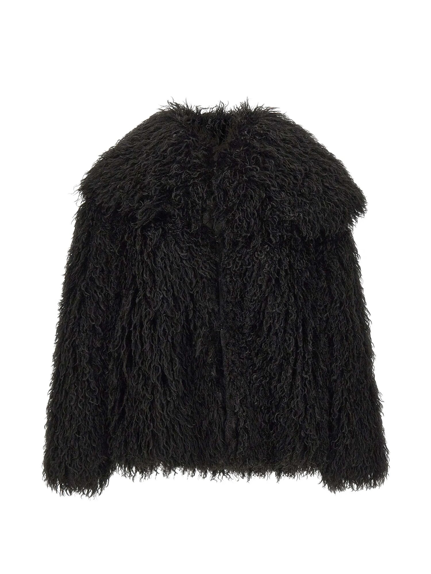 Шуба Faux-fur wide-collar jacket
