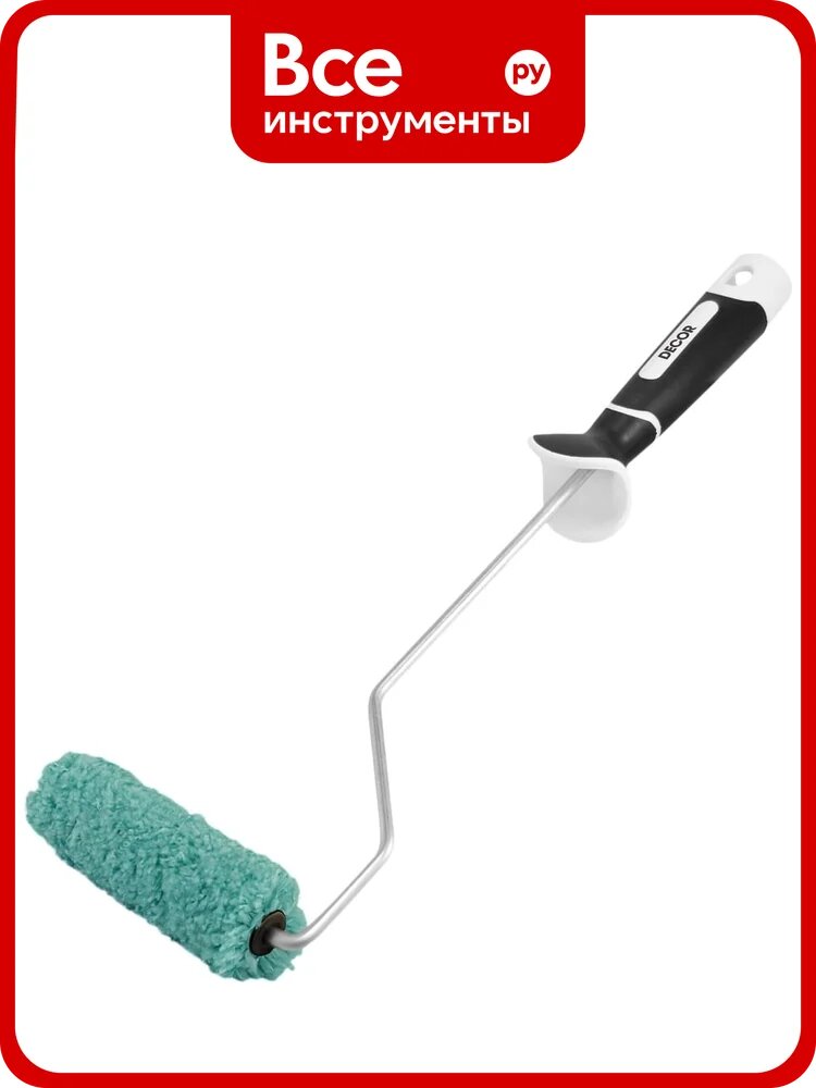 Валик-мини DECOR black white микрофибра премиум 100 мм 2к ручка ворс 12мм 909-7110 11613182