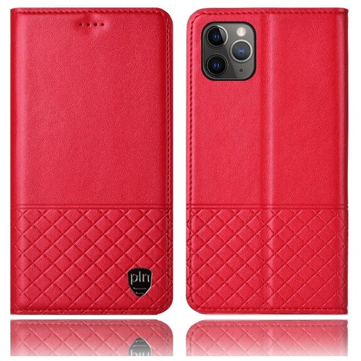 Чехол-книжка MyPads Premium для iPhone 11 Pro из качественной импортной натуральной кожи с элегантной стеганой прошивкой премиум-класса и магнитн.