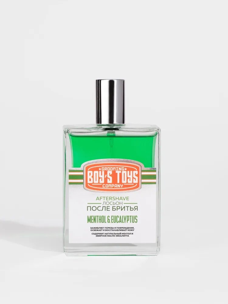 Boy's Toys Лосьон после бритья заживляющий и освежающий с ментолом и эфирным маслом эвкалипта, 100 мл