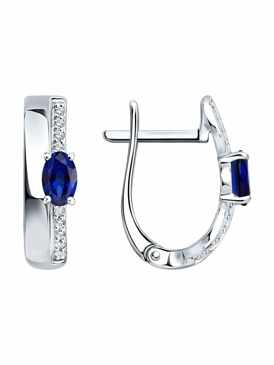 Серьги, белое золото, 585 проба