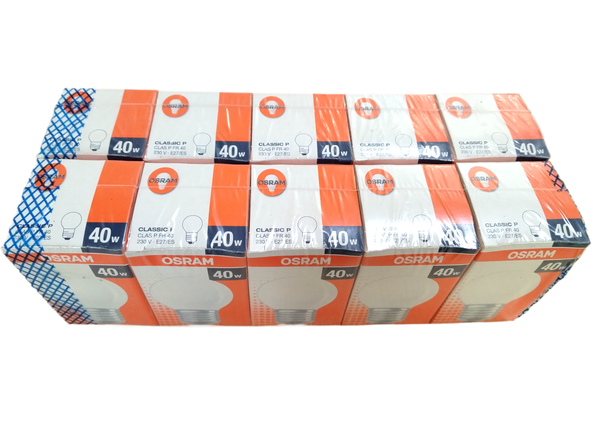 Лампа накаливания Osram Classic P FR 40Вт 230V Е27, шарик матовый d=45 l=80, 10 штук, колба G45, 4008321411716