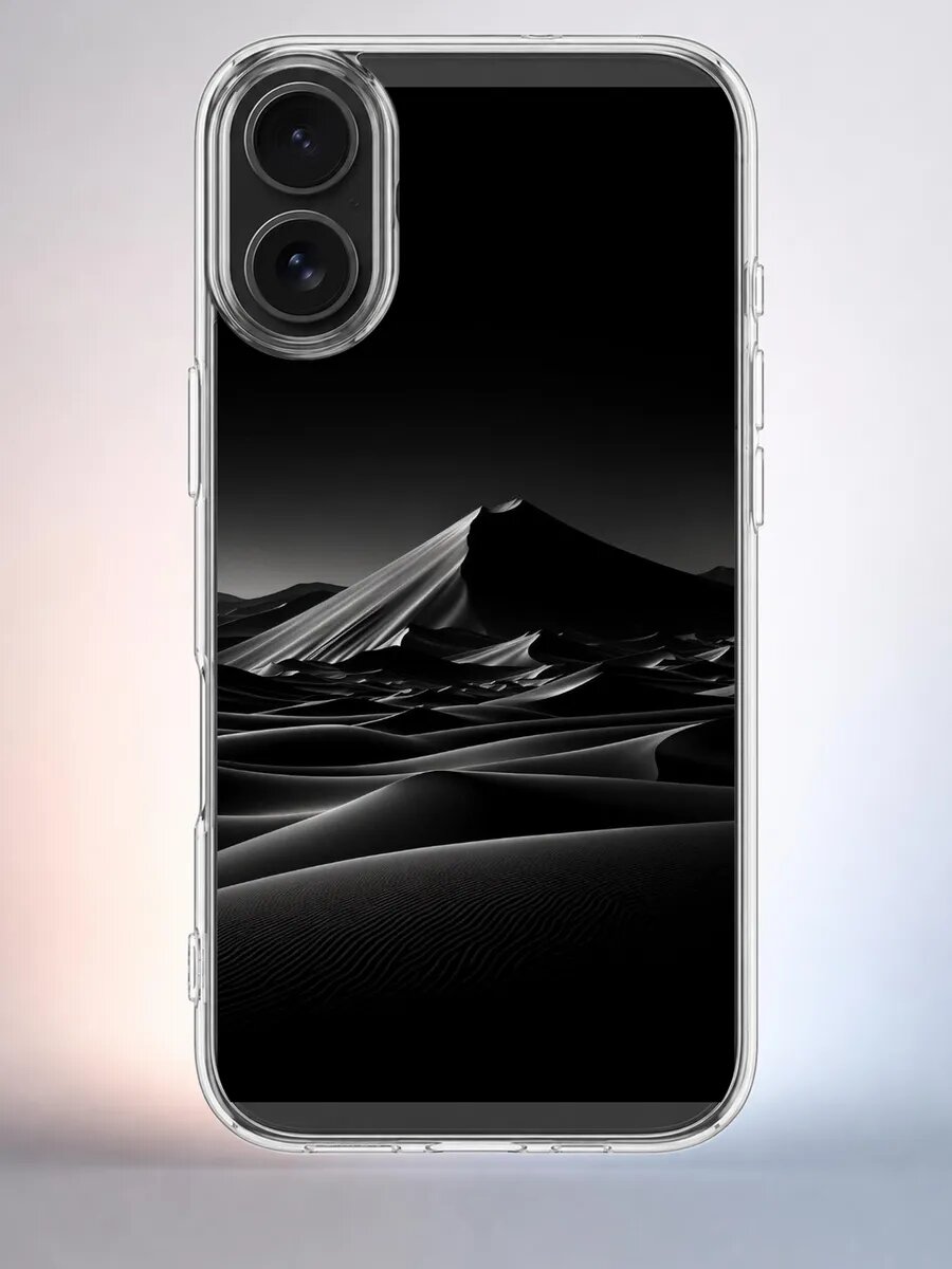 Чехол iPhone 16 дюны и горы силиконовый