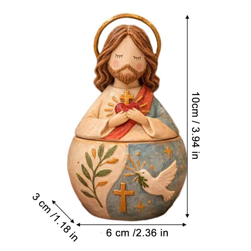 Шкатулка с изображением Девы Марии и Святого Сердца, смола, 10х6х3 см