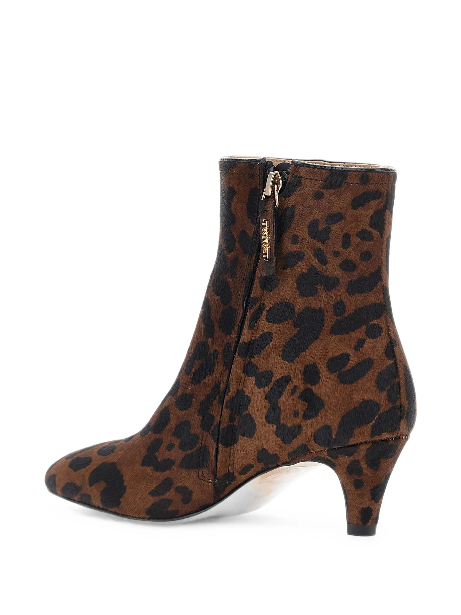 Ботинки Twinset Milano Leopard-print ankle boots, размер 38, brown — фото 1
