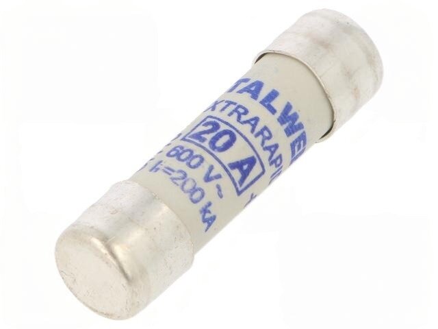 Предохранитель ETI 002625011 CH10UQ/20A/600V aR (200 kA), 10,3x38мм, 1шт