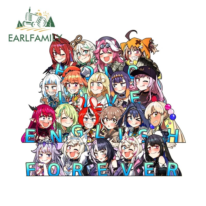 EARLFAMILY Hololive Family Gawr Gura милые автомобильные наклейки персонажи чиби аниме Style B, 20cm