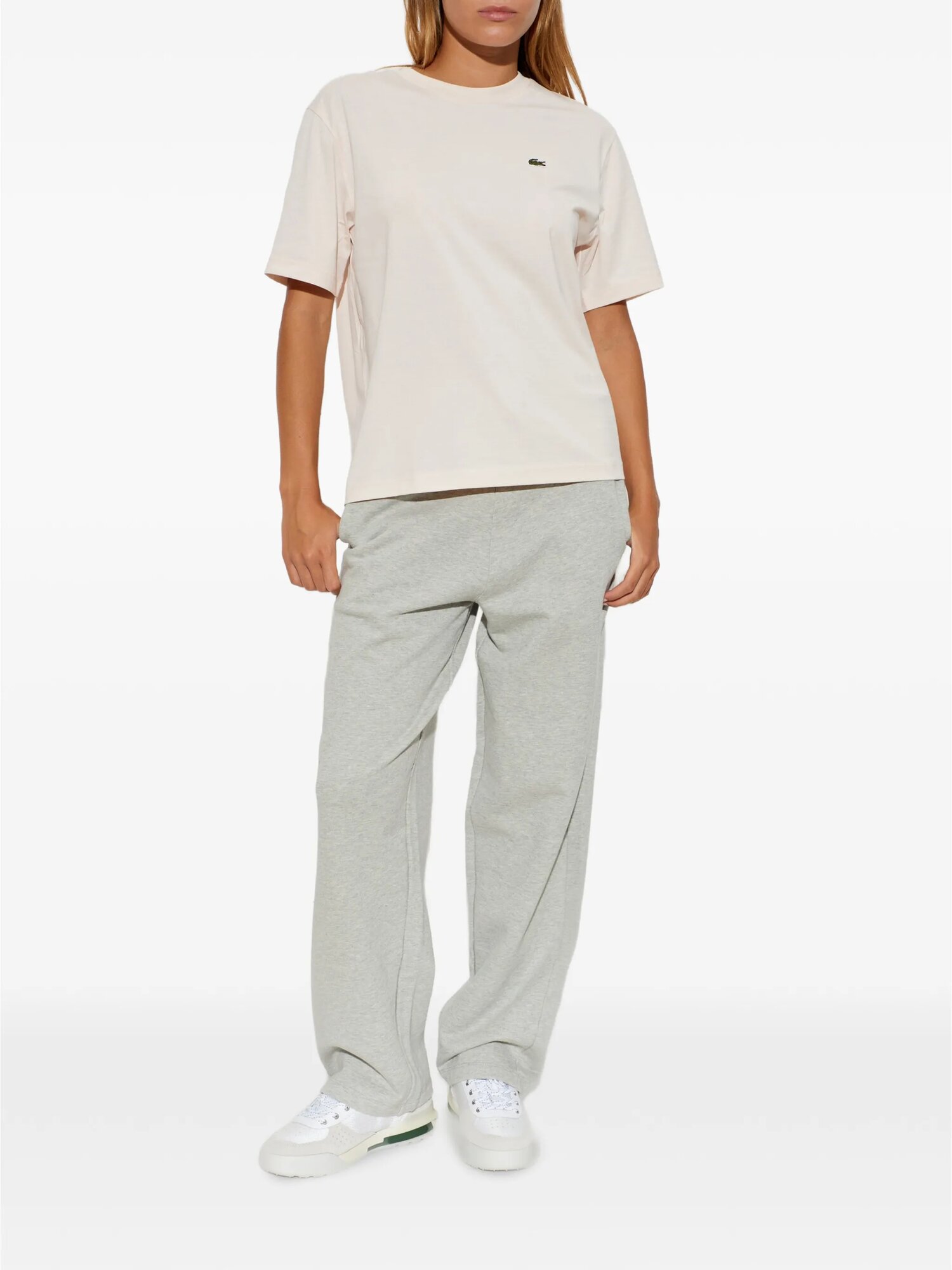 Футболка LACOSTE Logo-patch T-shirt, размер 44 EU, pink — фото 1