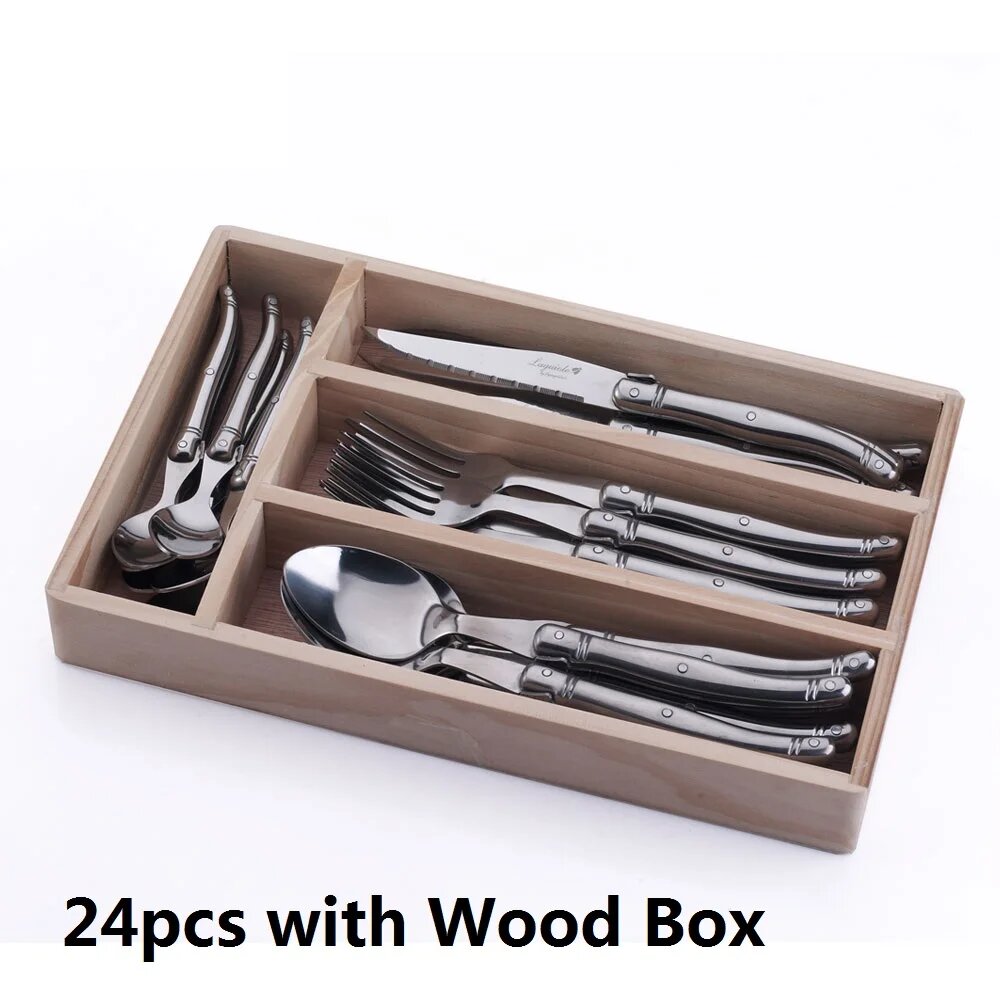 24 шт. столовые приборы Laguiole из нержавеющей стали 24pcs box