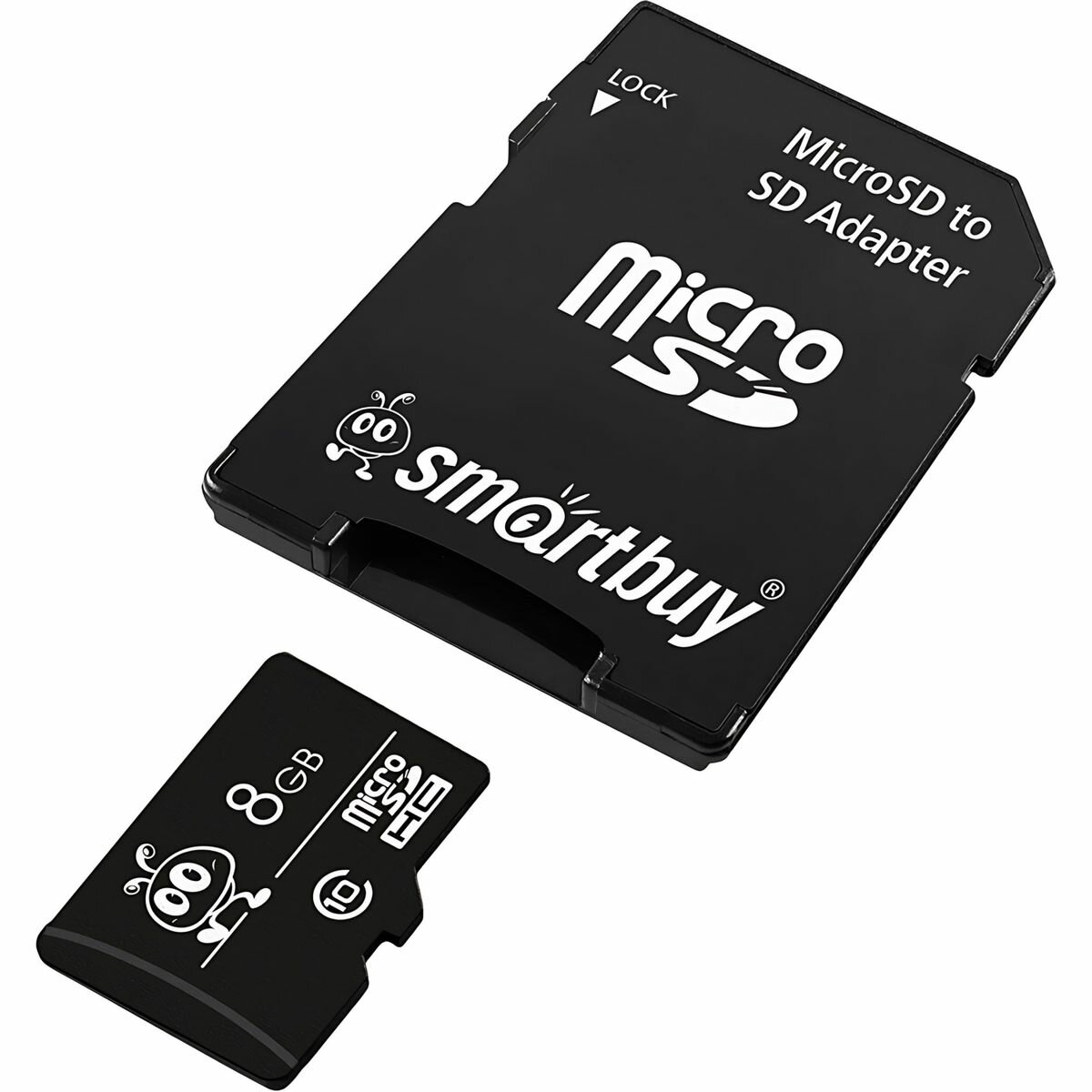 Карта памяти Smartbuy micro SDHC 8GB Сl.10 (с ад. SD) (SB8GBSDCL10-01)