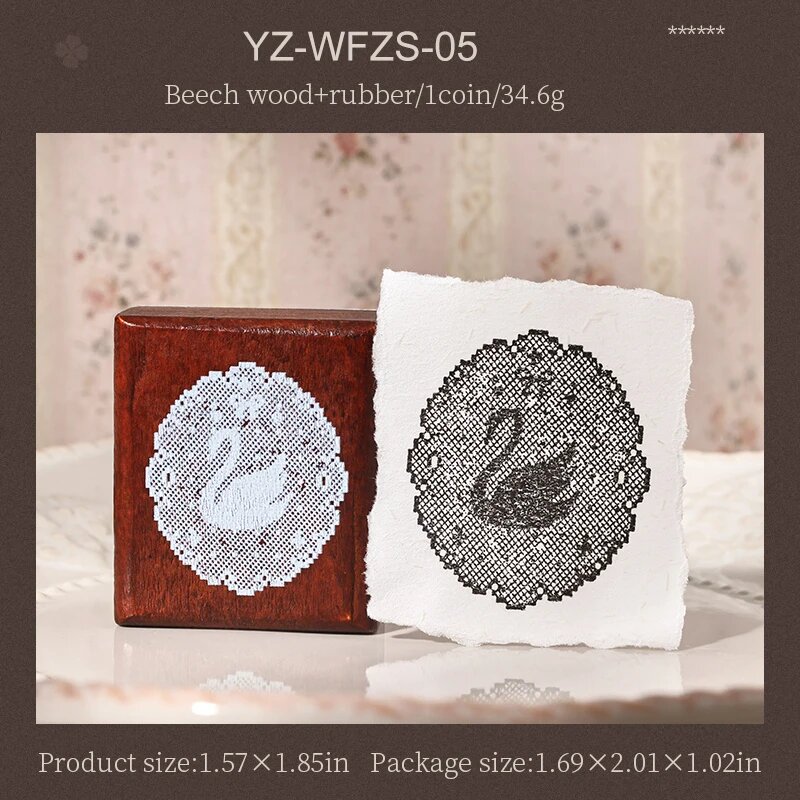 Штамп YZ-WFZS-05, лебедь, дерево и резина