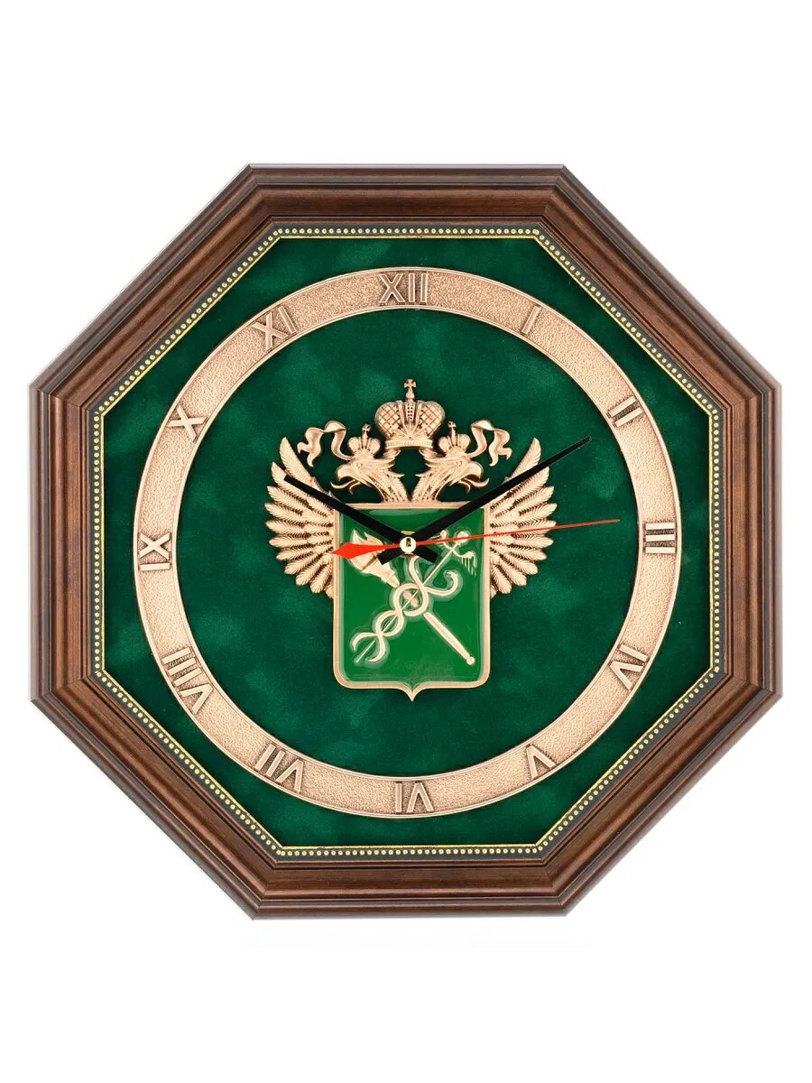 Настенные часы "Эмблема таможни" 34х34 см