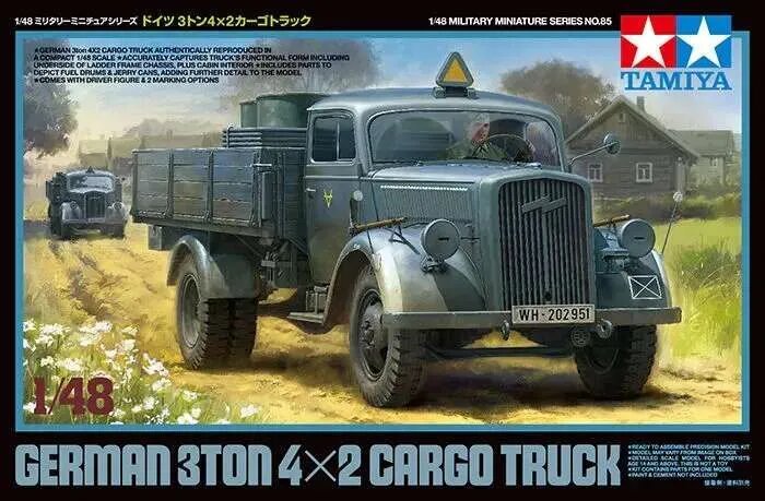 Tamiya 32585 1/48 Немецкий грузовик 3Ton 4x2 Cargo сборная модель