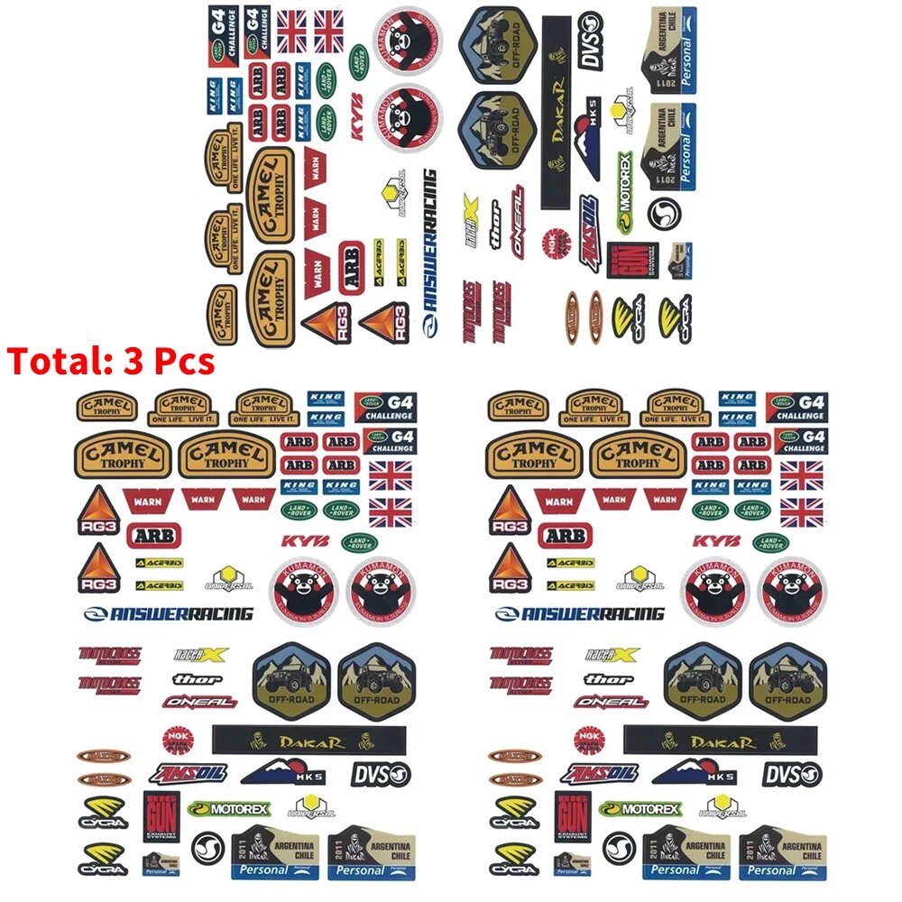 Водонепроницаемые наклейки для RC машин Traxxas, Axial 3 шт. C 3pcs