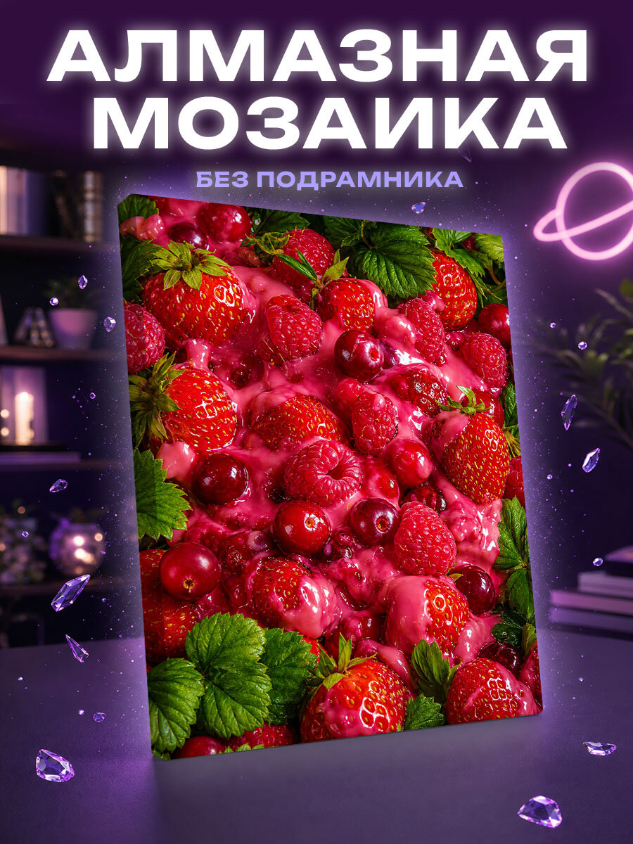 Алмазная мозаика Ягодная волна в зелени