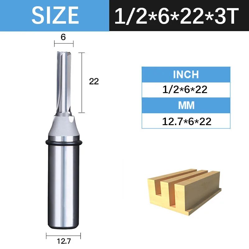 Фреза для дерева 1/2*6*22H*3T, 12.7x6x22 мм