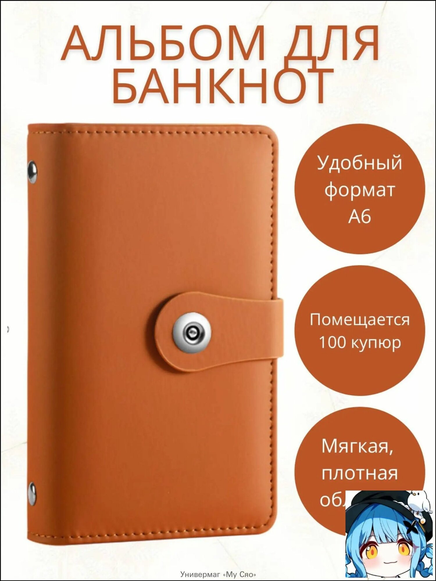 Альбом для банкнот и купюр А6, 50 листов на 100 монет, коричневый, органайзер для коллекционирования