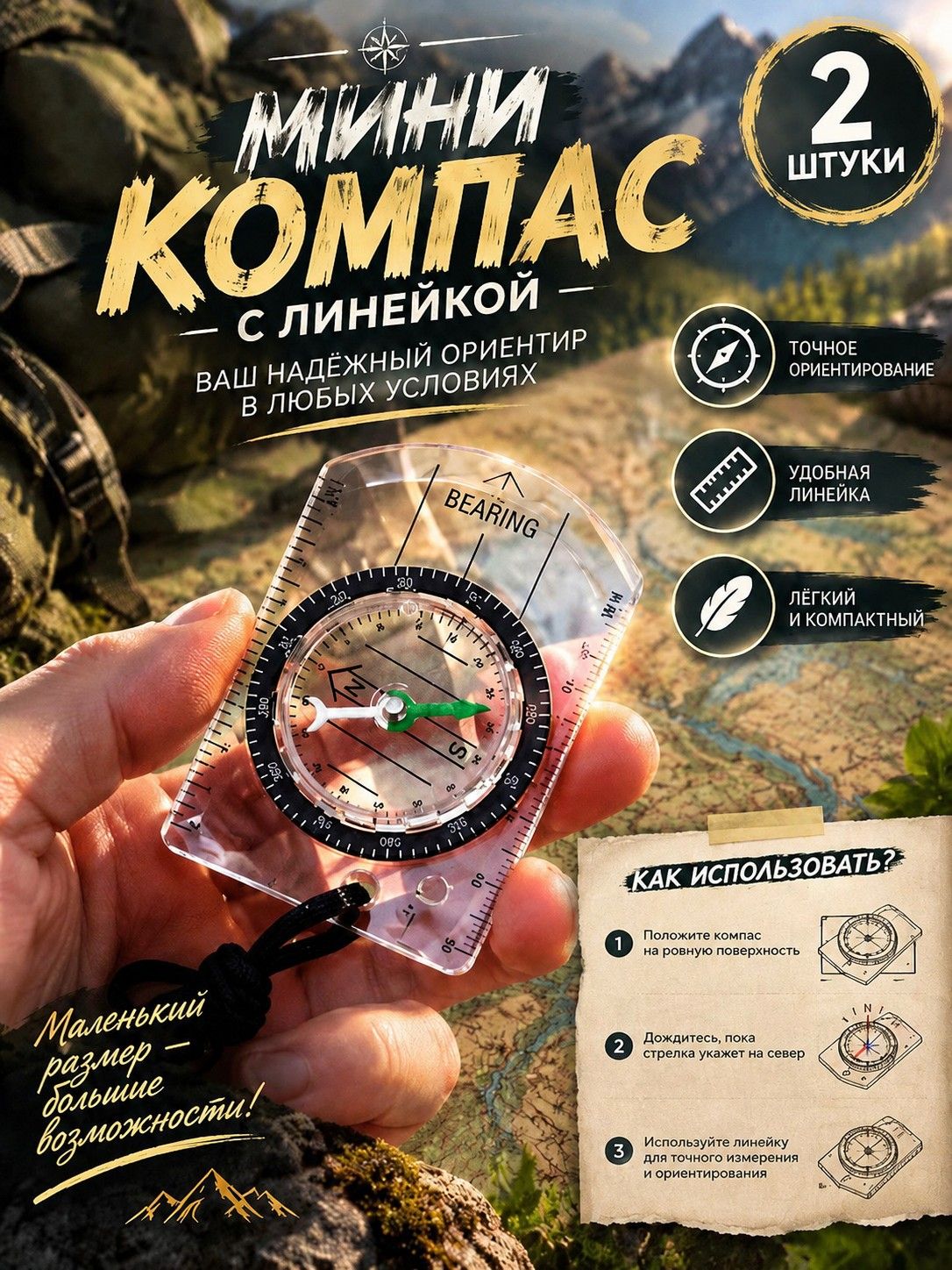 Компас тактический туристический