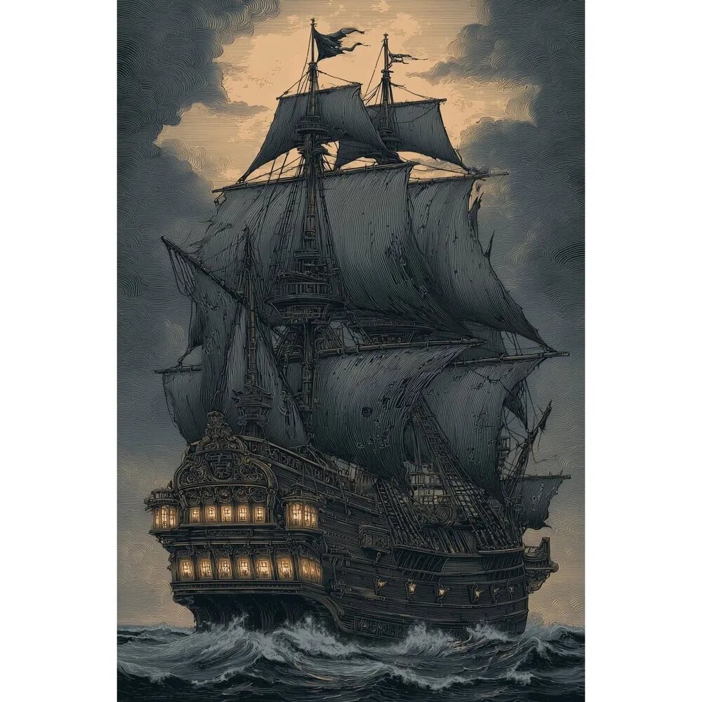 Ретро морская металлическая картина 20x30 см, Пиратские корабли, Украшение интерьера дома