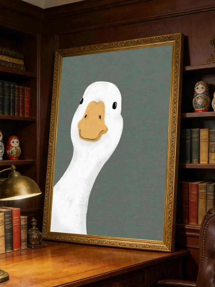 Картина "белая птица (гусь)" 50x75 см