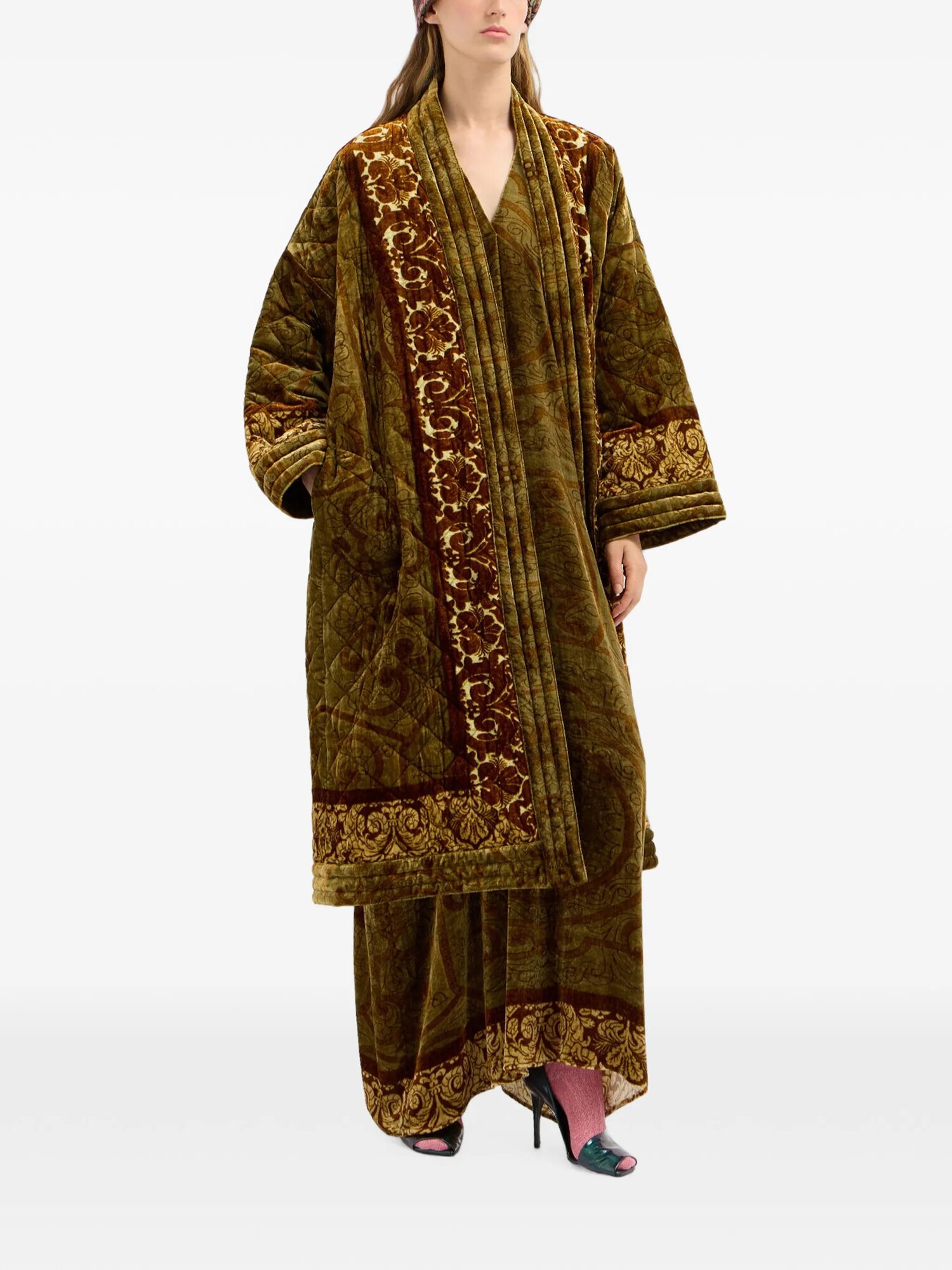 Пальто Pierre-Louis Mascia Kandox kimono, размер OneSize, green — фото 1