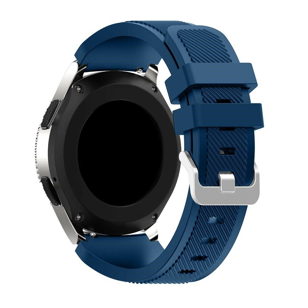Силиконовый ремешок Twill Texture для часов Samsung Galaxy Watch 46 мм - синий