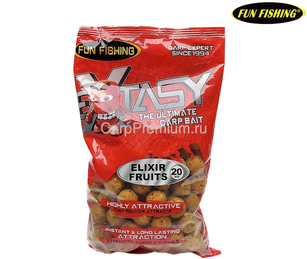 Бойлы тонущие Фруктовый Эликсир 20 мм Fun Fishing (Фан Фишинг) - Extasy Bouillettes Elixir Fruits, 800 г