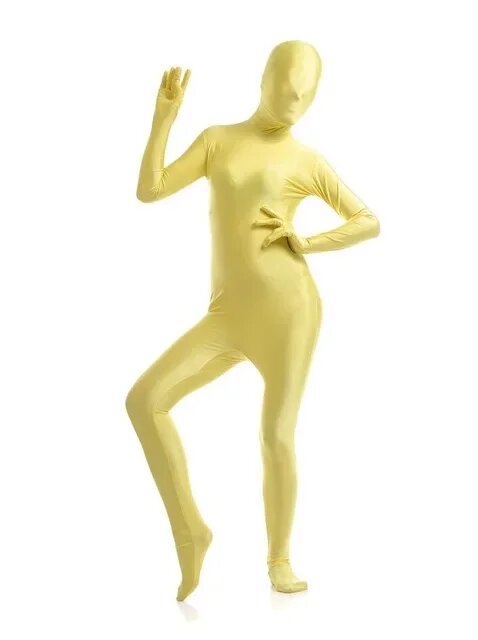 Многоцветный зентай костюм из спандекса VJI9X2 XL, Желтый, Yellow