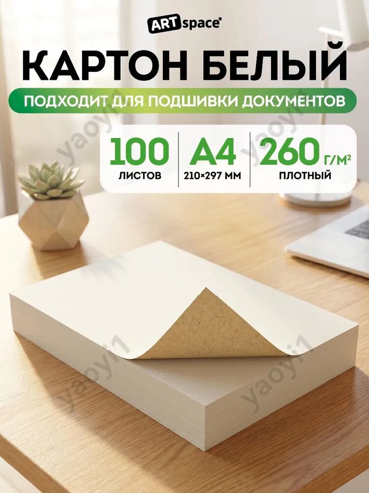Картон A4, количество листов: 100