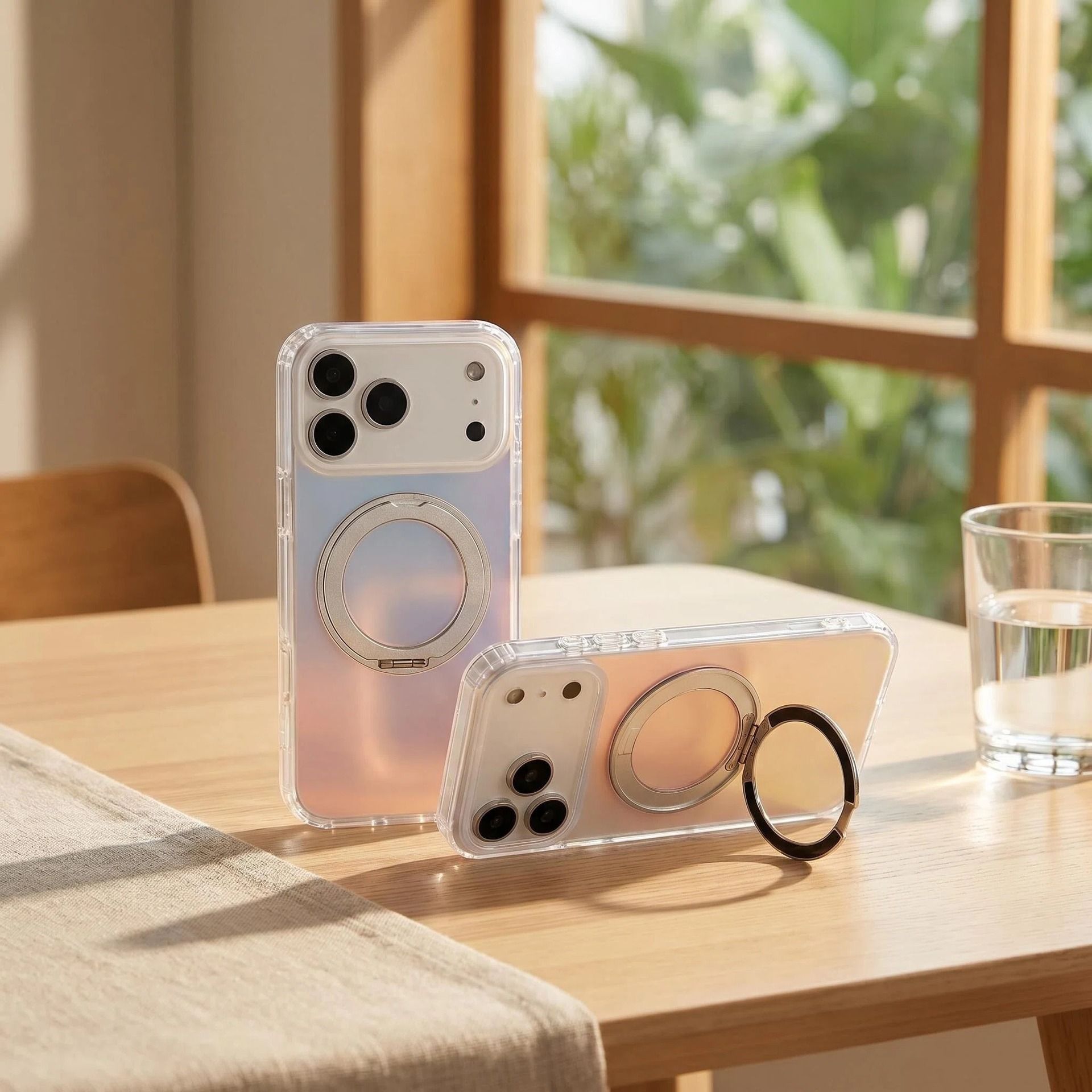Подходит для чехла с лазерным градиентом для Apple 18 Pro Max, магнитного чехла для 17 Pro, матового чехла-хамелеона для iPhone 17.