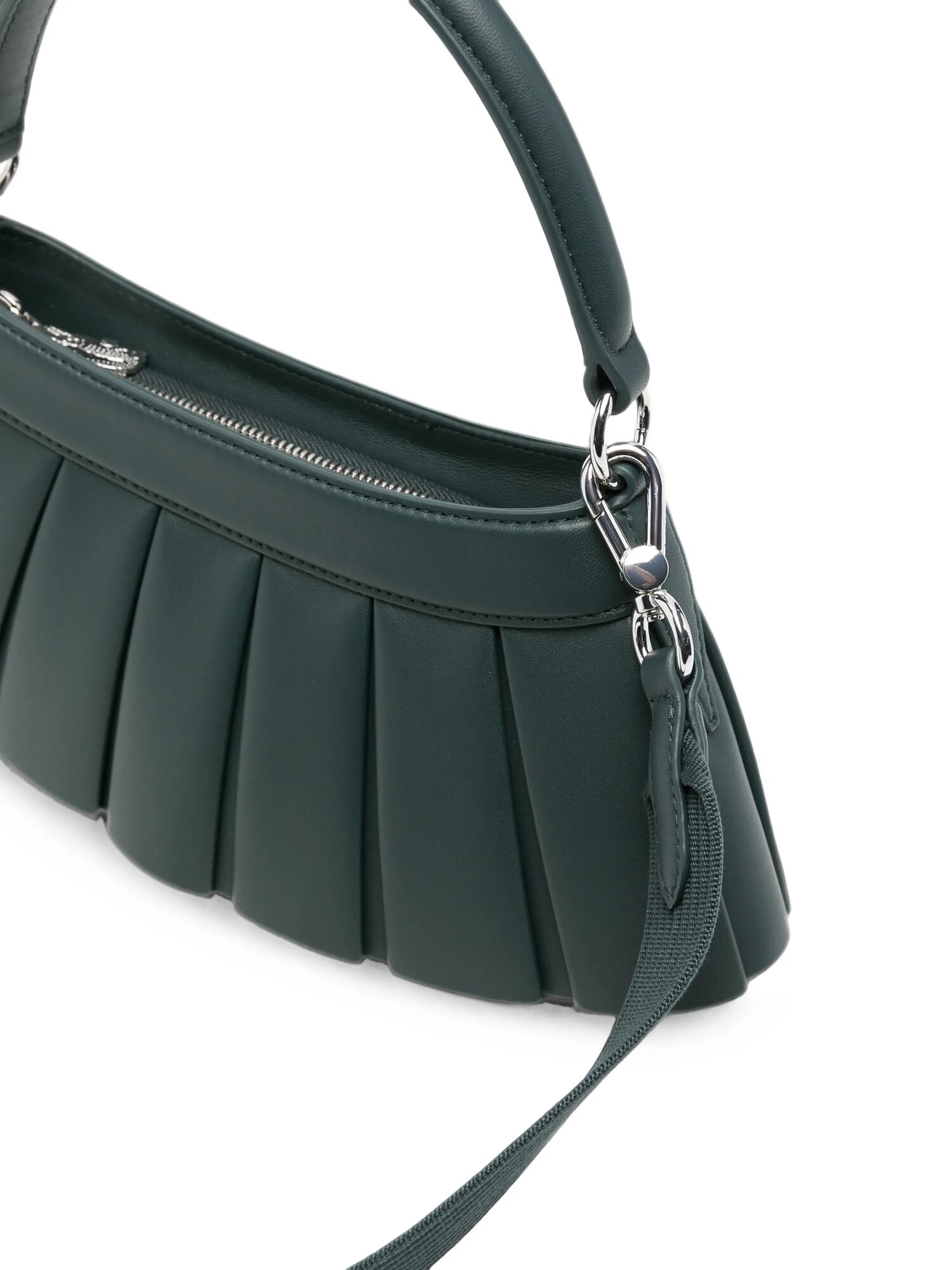 Сумка LACOSTE Pleated logo-embossed tote bag, green — фото 1
