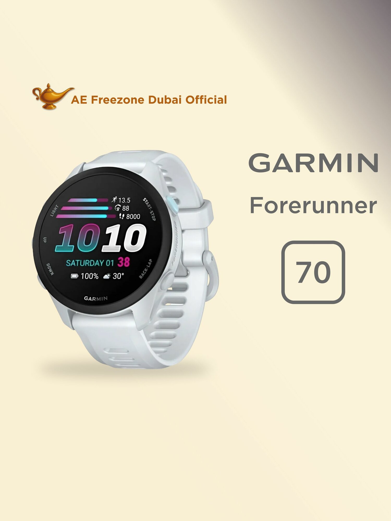 Garmin Смарт-часы Forerunner 70, 30.4mm, Whitestone