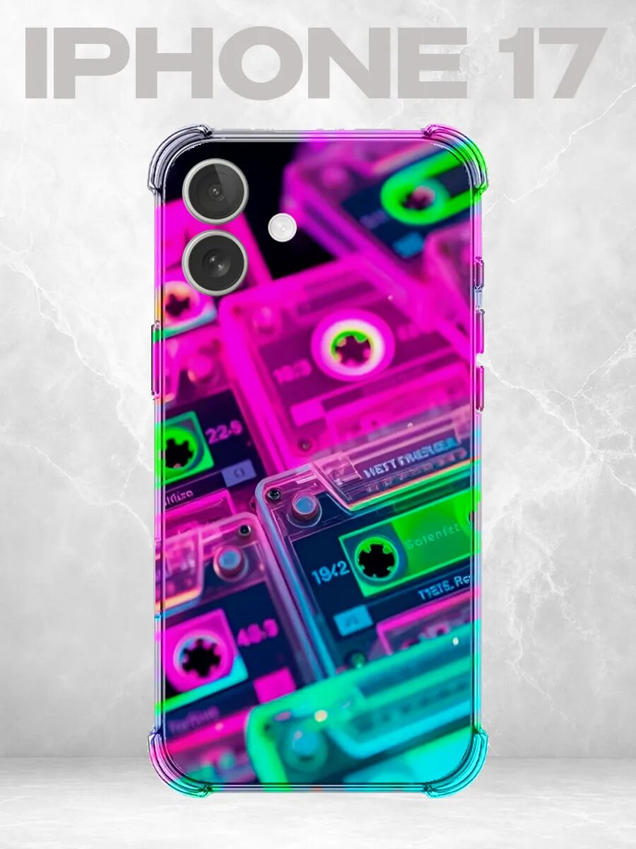 Чехол на iPhone 17 кибер схема неон