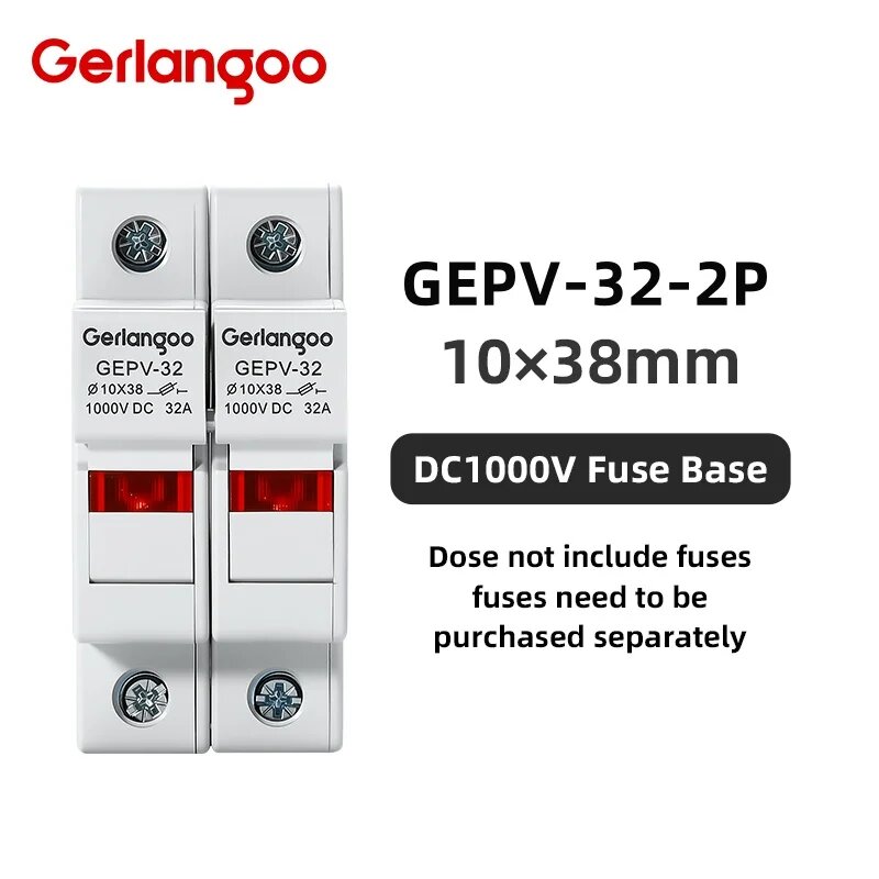 Держатель предохранителя Gerlangoo для солнечных панелей 1000В 32-2P-Fuse Base1