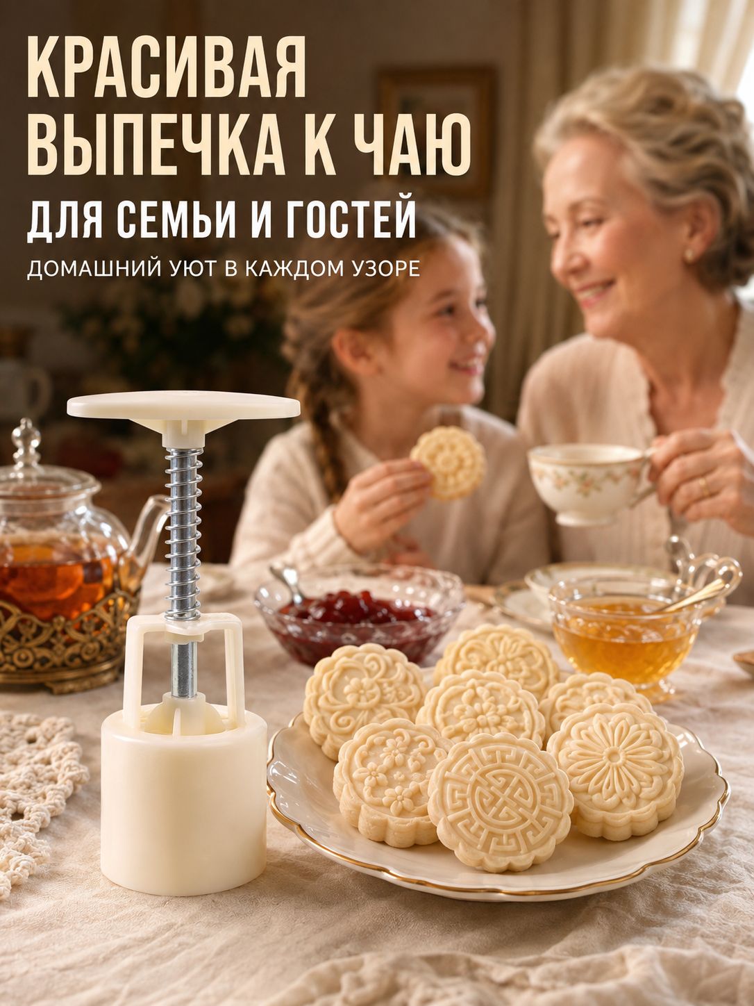 Ручная прессформа для выпечки, набор форм для лукового пирога, луняо и пастилы, домашнее изготовление кондитерских изделий, 8 сменных узорных насадок