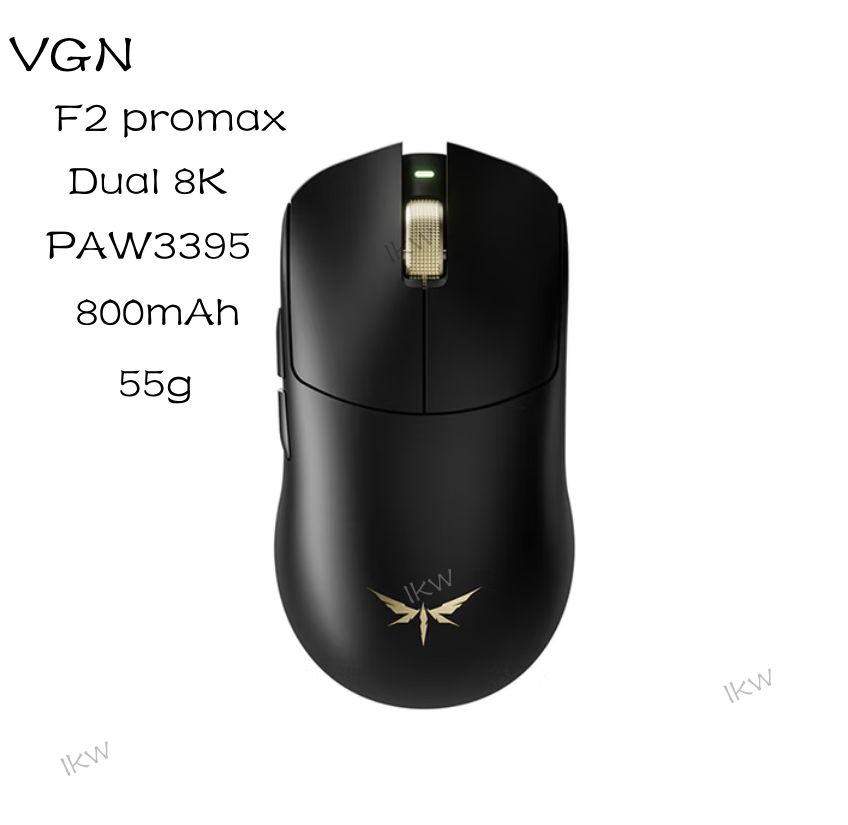 Мышь беспроводная Беспроводная игровая мышь VGN Dragonfly F2 ProMax Dual 8K, Черный, черный матовый