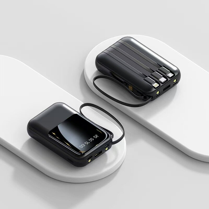 Повербанк PowerBank с быстрой зарядкой 10000 мАч, пауэрбанк, с кабелем пауэрбанк для телефона внешний аккумулятор