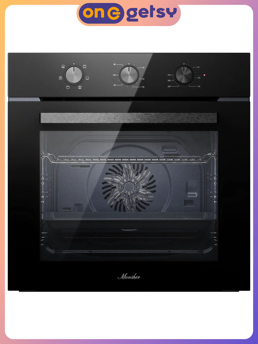 Электрический духовой шкаф Monsher MOE 6023 Static Noir, 59.5 см, 78 л, 6 режимов, конвекция, черный