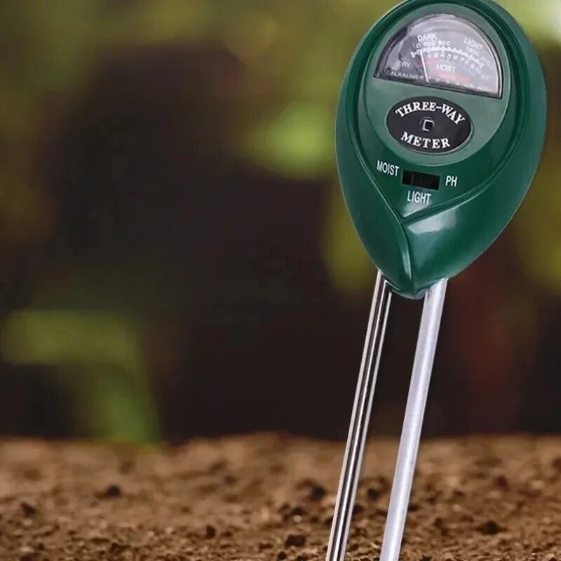 Тестер почвы 3-в-1: измеритель pH, влажности и освещенности, датчик кислотности и влажности для садовых растений и цветов